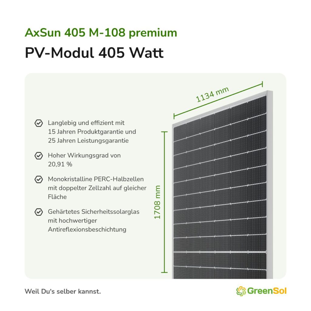 AxSun PV-Modul 405 Wp | GreenSol 💪 AxSun PV-Modul 405 Wp | GreenSol 💪